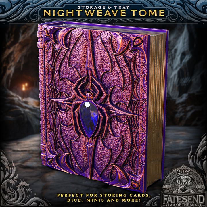 Nightweave Tome | Dice and Card Storage | Print Goblins
